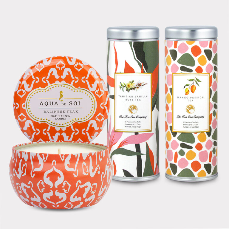 Balinese Teak Candle & Tea Gift Set | The Tea Can Company