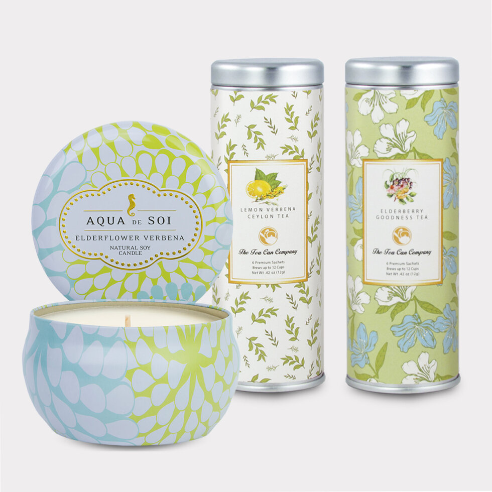 Balinese Teak Candle & Tea Gift Set | The Tea Can Company