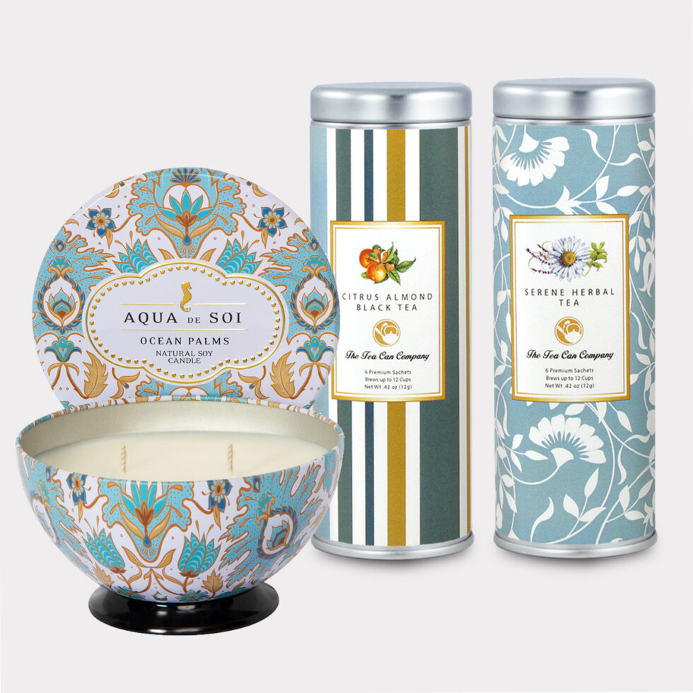 Balinese Teak Candle & Tea Gift Set | The Tea Can Company