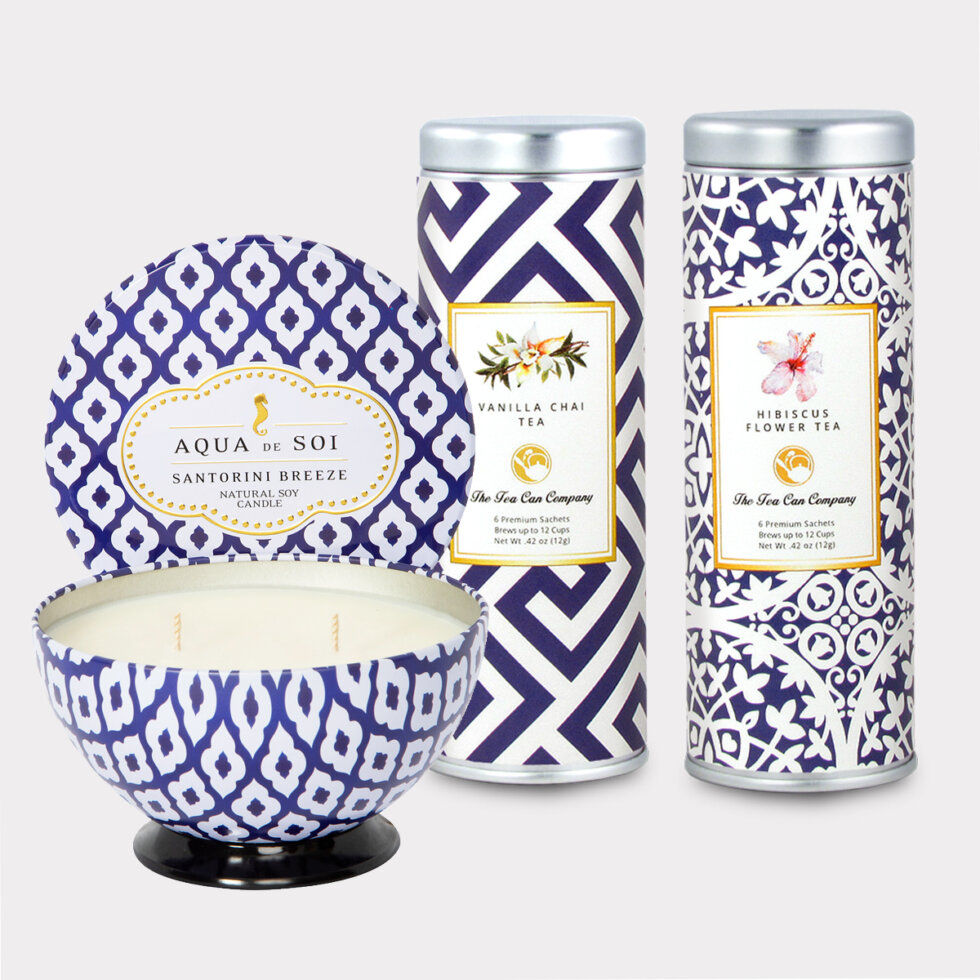 Balinese Teak Candle & Tea Gift Set | The Tea Can Company