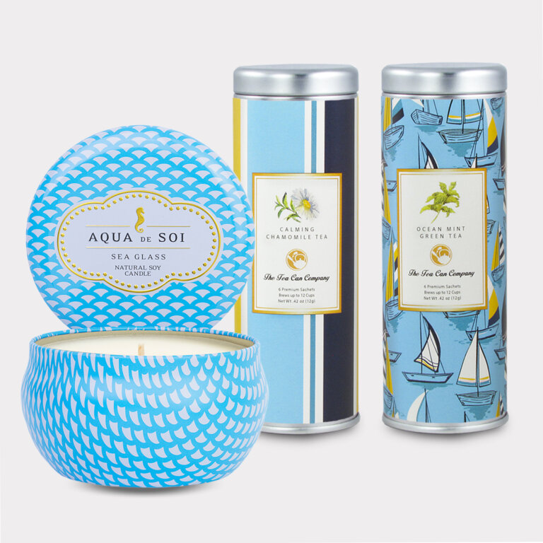 Balinese Teak Candle & Tea Gift Set | The Tea Can Company