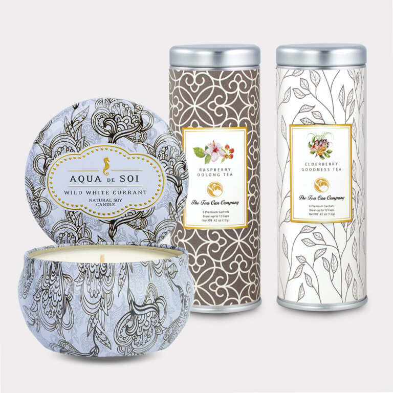 Balinese Teak Candle & Tea Gift Set | The Tea Can Company